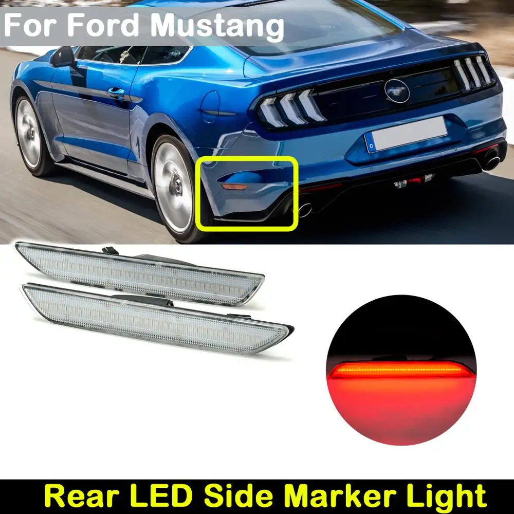 For-Ford-Mustang-2015-2016-2017-2018-2019-2020-Clear-Lens-Car-Rear-red ...