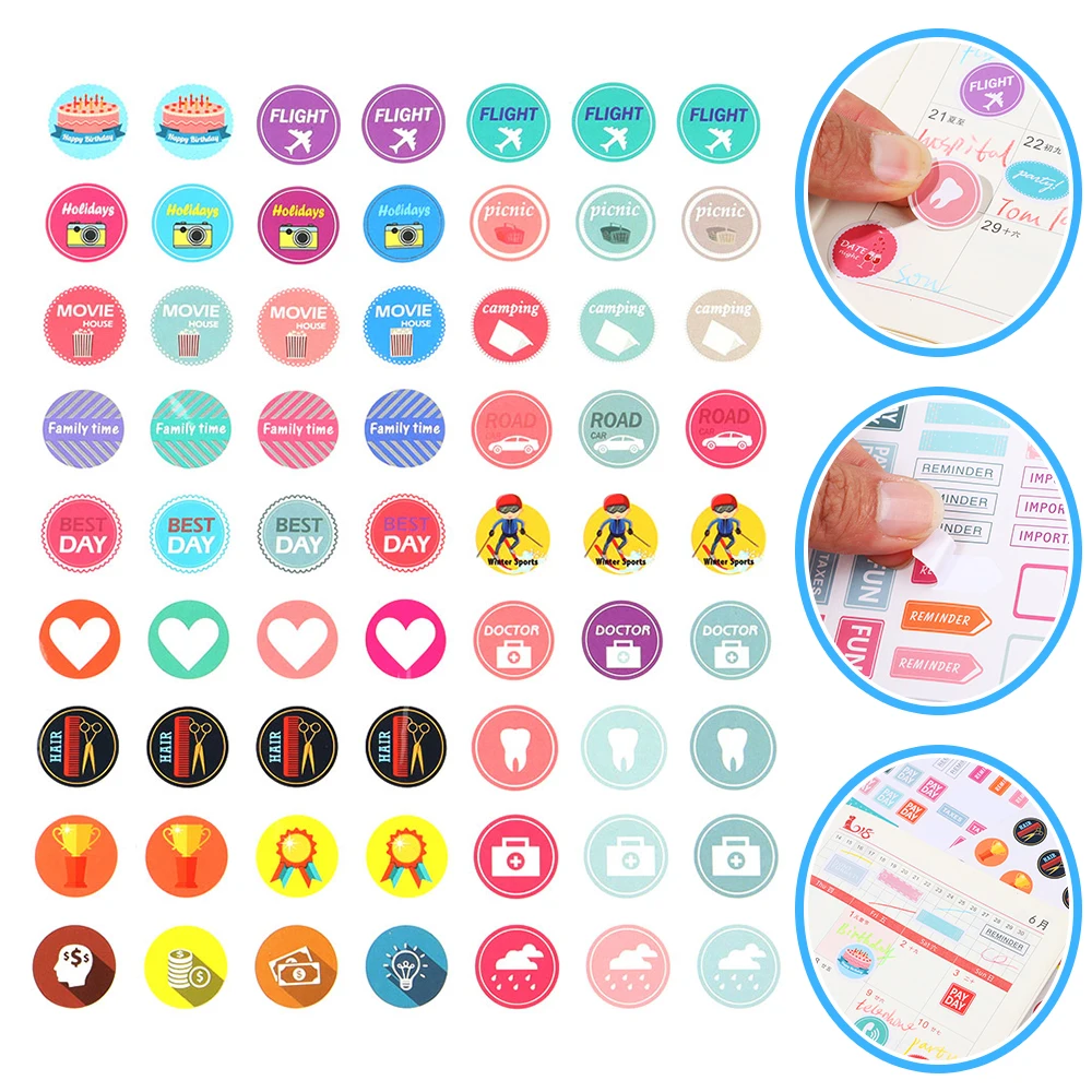 2Sheet Desk Wall Calendar Event Stickers Notebooks Diary Monthly ...
