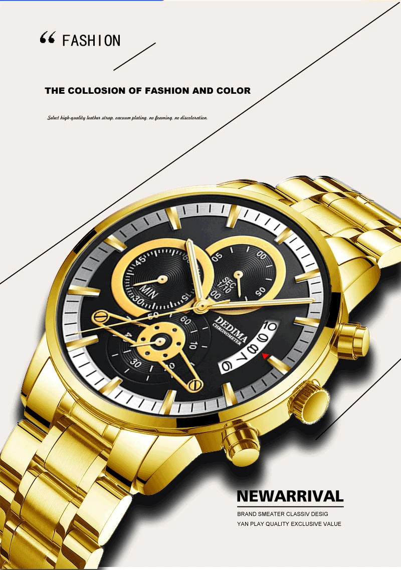 Mens Watches Luxury Gold Watch men Automatic Date Watch-阿里巴巴