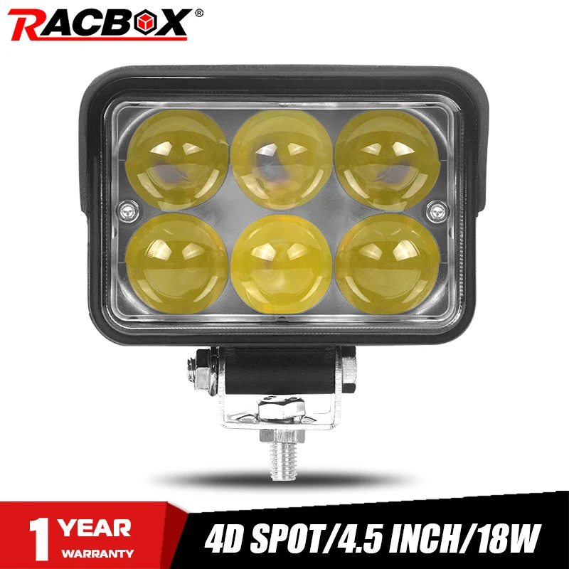 Racbox 4D светодиодный рабочий свет 12 в 24 в 36 Вт 4 дюйма 5 дюймов ...