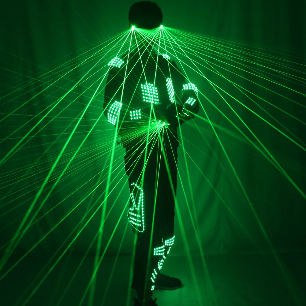 Traje-de-Robot-LED-para-escenario-ropa-con-luces-LED-l-ser-verde ...