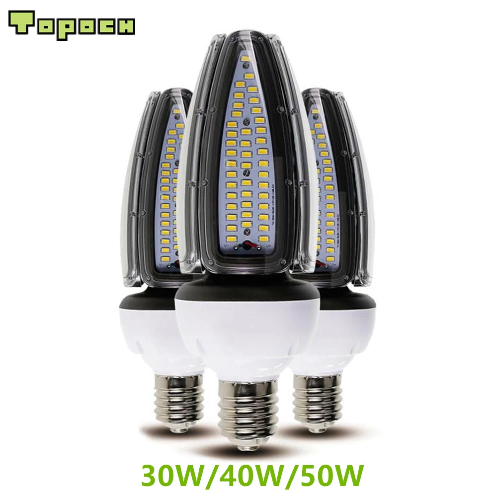 Topoch 거리 전구 LED 30W 40W 50W 120LM/W E27 E40 자료 UL CE 목록 HID CFL 교체 100 277V 포스트 상단 도토리 고정 장치에 대 ...
