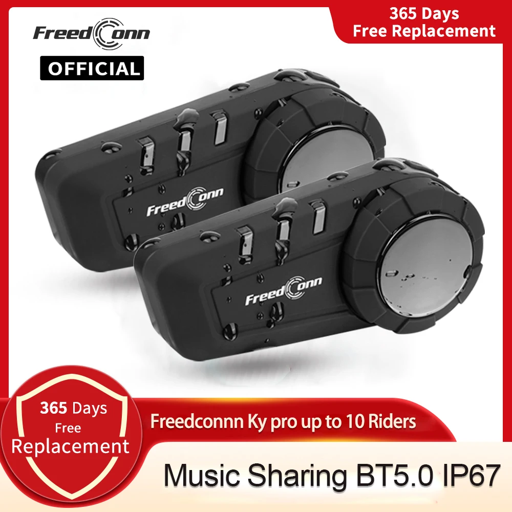 Freedconn intercomunicador KY Pro para moto rcycle, interfono con ...