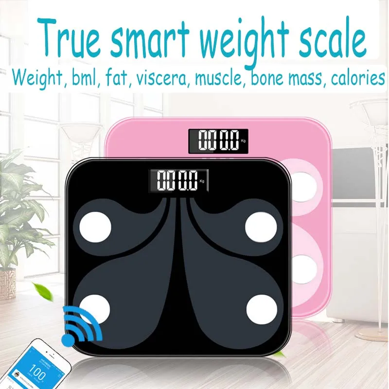 Báscula electrónica inteligente con Bluetooth para adultos, balanza corporal, medición precisa ...