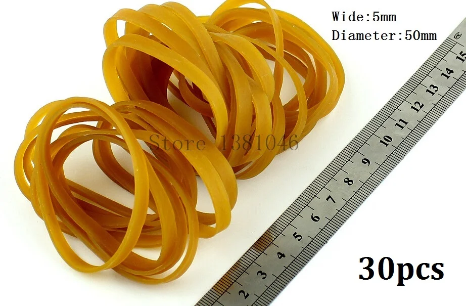 30 Pieces Wide 5mm Light Brown Elastic Rubber Band Office Supply|band ...