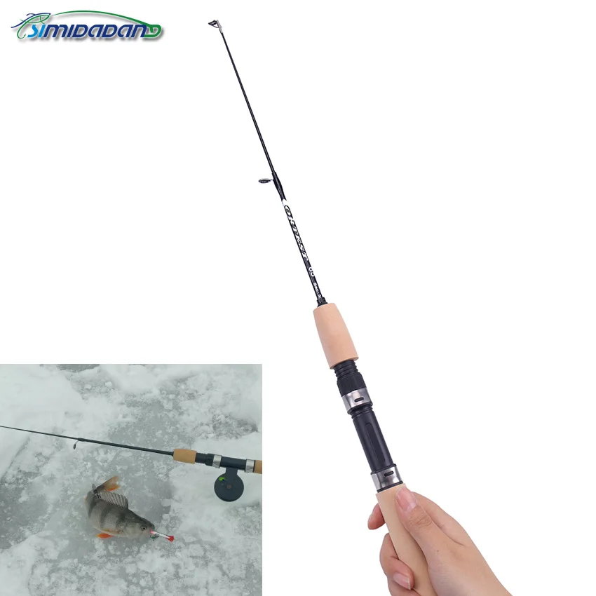 55 65 75CM Mini Telescopic Ice Fishing Rod Portable Carbon Fiber River ...