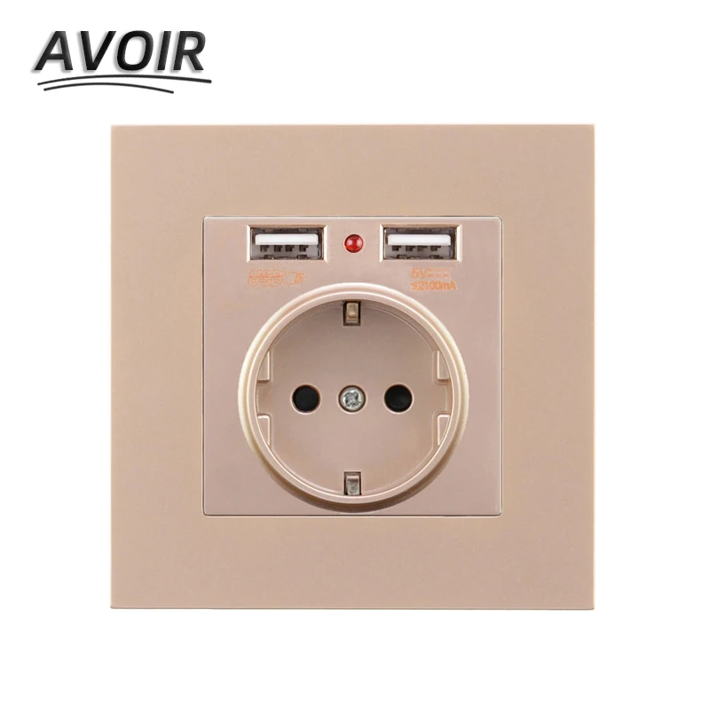 Avoir Dual USB Charge Port DE EU Standard Power Wall Socket Europe ...