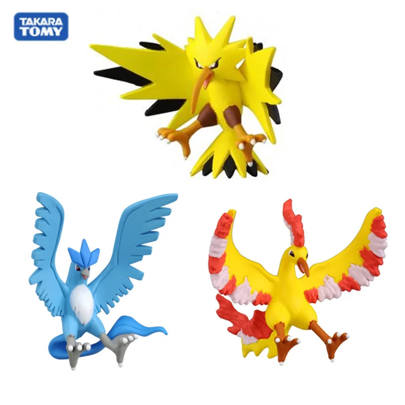 TAKARA TOMY Articuno Zapdos Moltres Pokemon Action Figure Dolls Cartoon ...