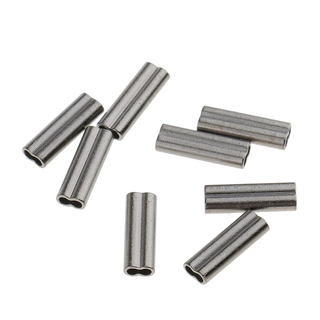 100 Uds. Doble Micro Crimps sedal de pesca Mono Braid Wire Trace ...