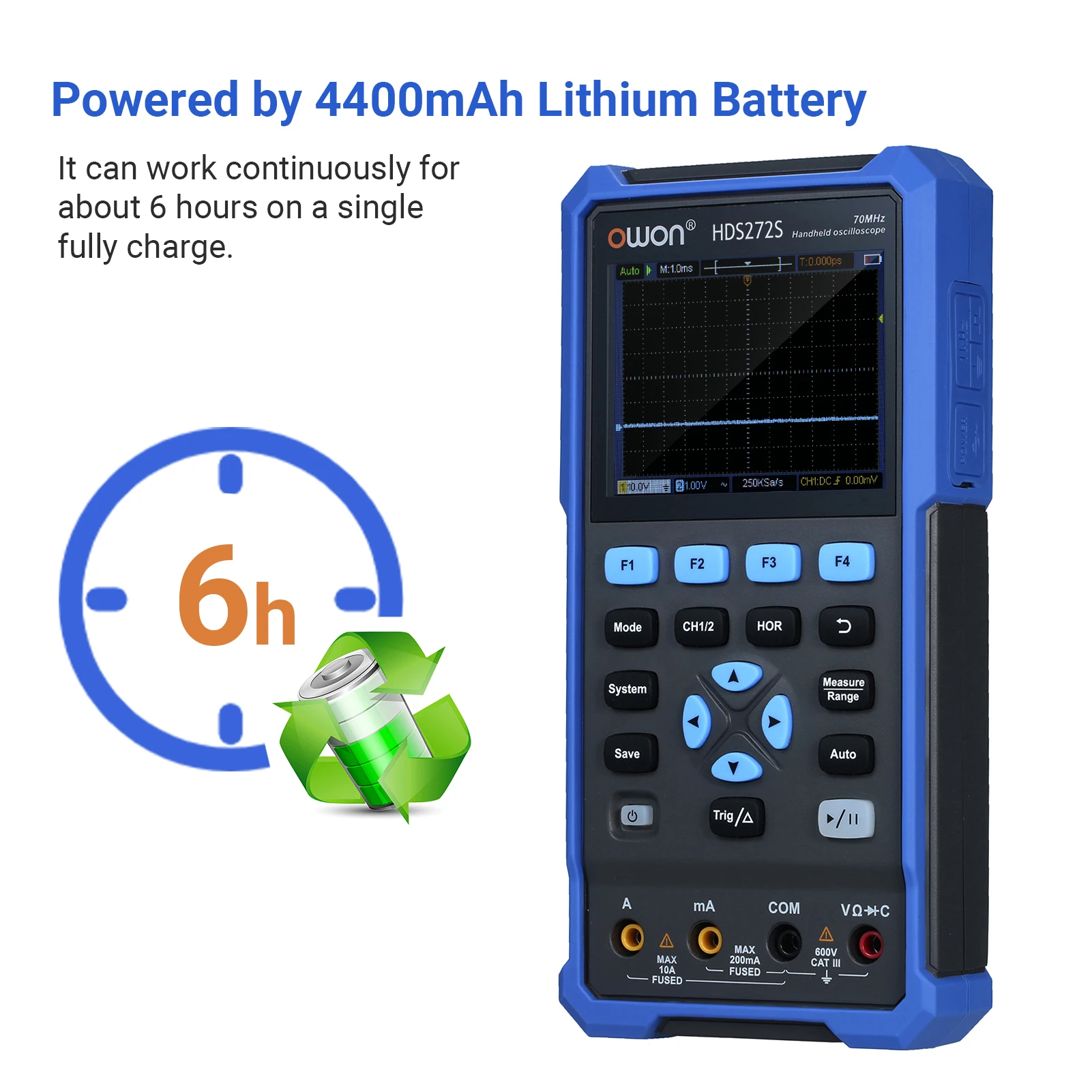 OWON HDS272S Oscilloscope Multimeter Waveform Generator 2CH, 52% OFF