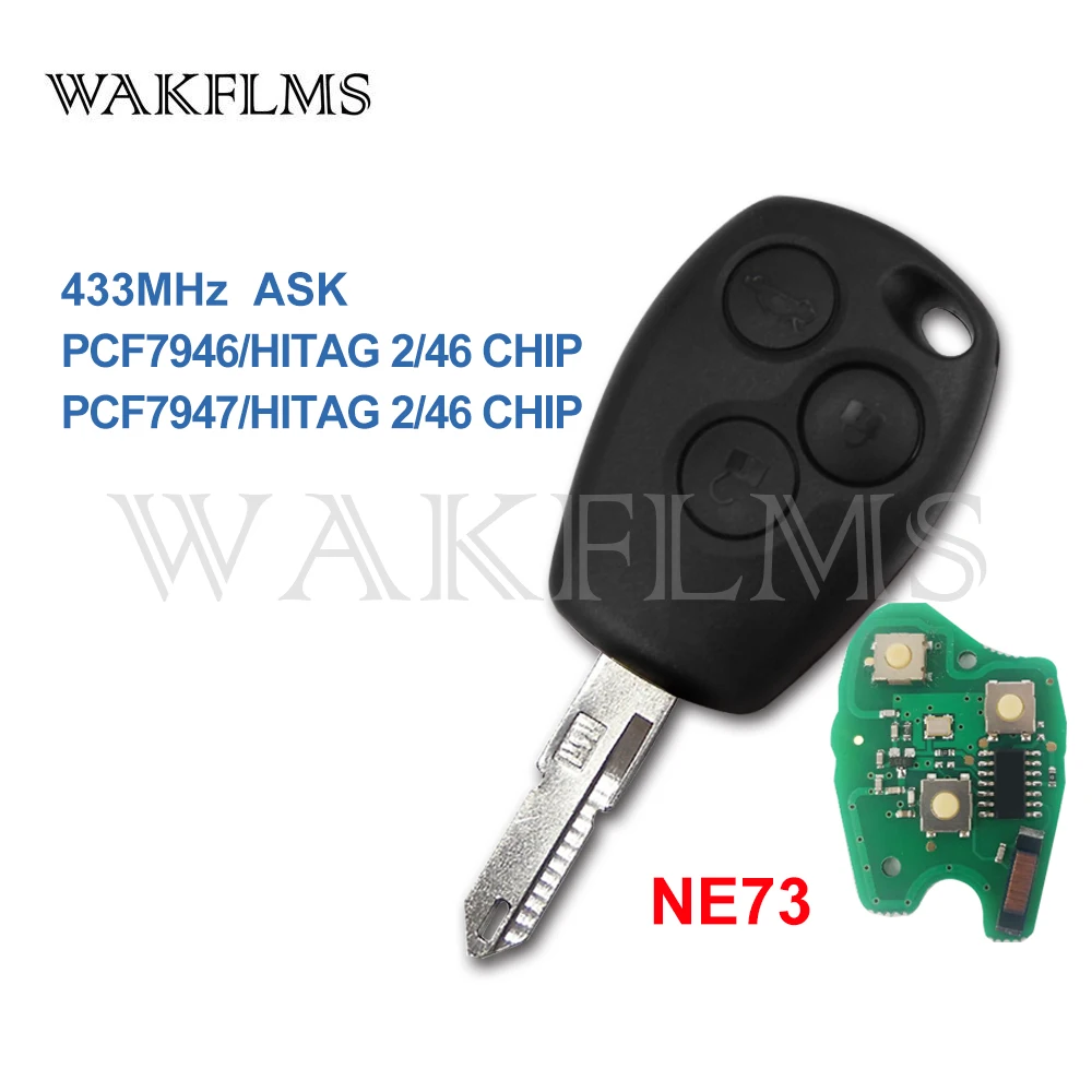 PCF7946A PCF7947A NE73 Remote Car Key for Renault Clio Modus Kangoo ...