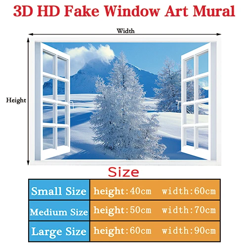 3D Simulation Fake Window Wallpaper Lake Landscape Mountain Clouds Wall ...