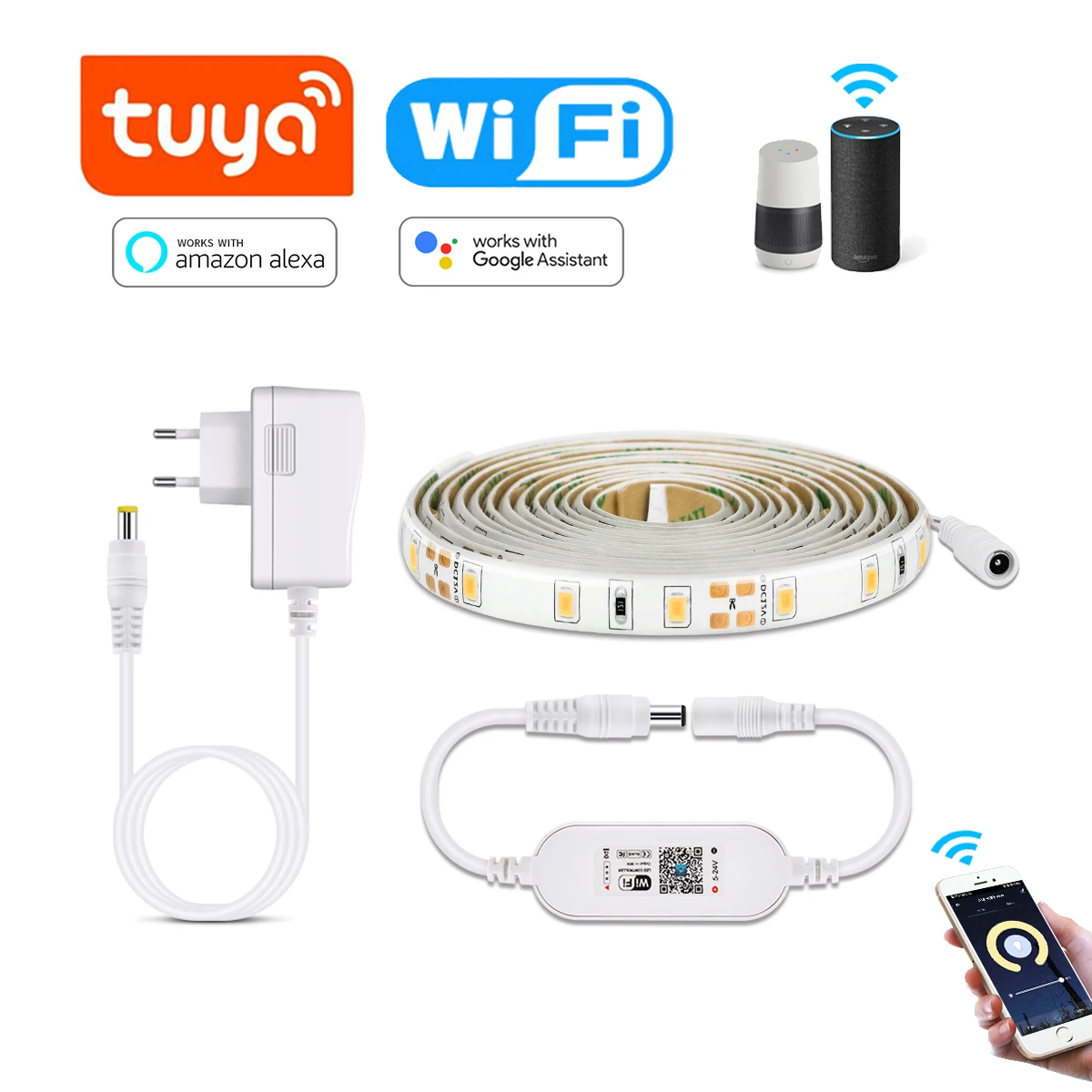 Tuya WIFI Waterproof LED Strip 2835 SMD 60leds/m LED Lights Tape 1m 2m ...