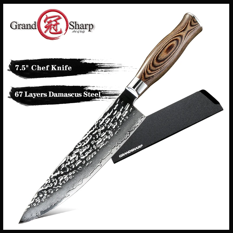 Grandsharp Chef Knife Vg10 Japanese Kitchen Knives Stainless Steel ...