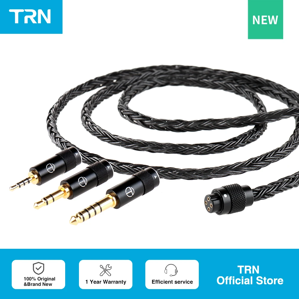 Trn T2 Pro 16 Core Earphones Silver Plated Hifi Upgrade Cable Gray\blackmmcx/2pin Connector For ...