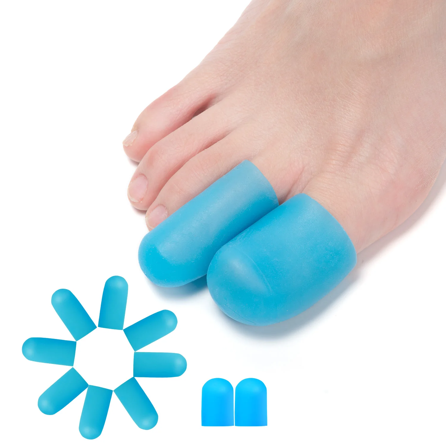 2pcs Finger Toe Protector Silicone Gel Cover Cap Pain Relief Preventing ...