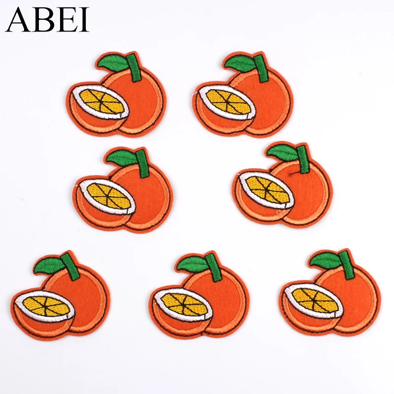 10pcs Cartoon Orange Sticker Iron On Embroidery Fruits Patch Diy ...