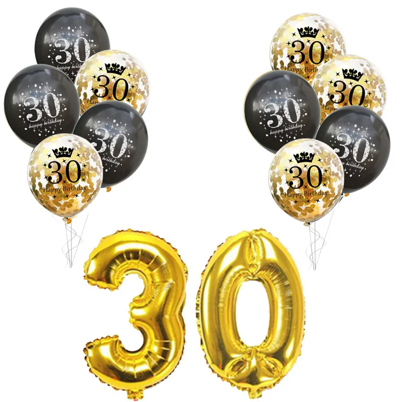 Globos de cumpleaños de 30, 40, 50 y 60 años, decoraciones para fiestas ...