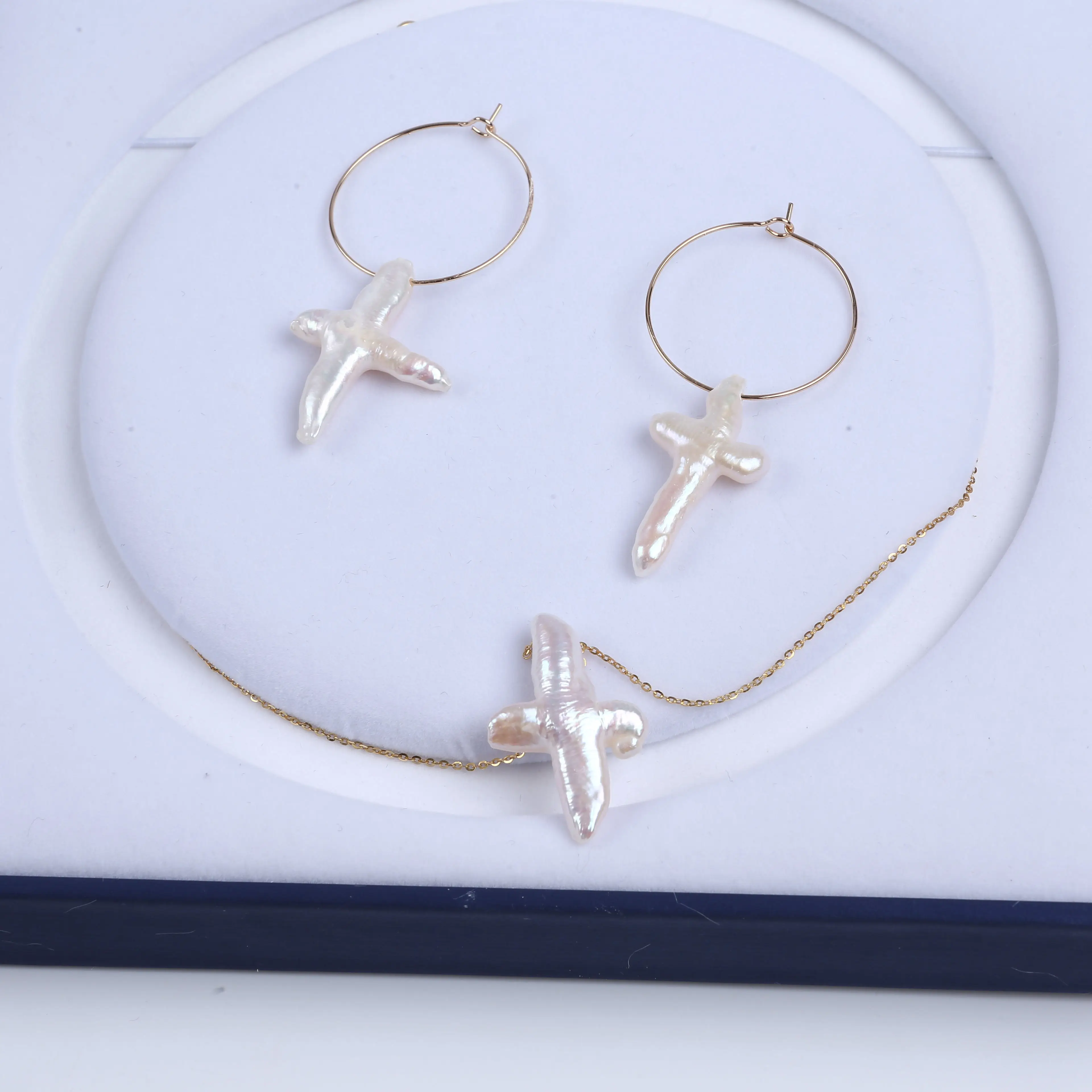 ins-jewelry-wholesale-fresh-water-pearl-cross-shape-jewelry-set-for ...