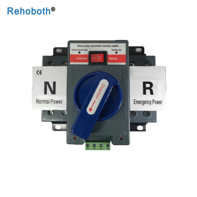 2p 63a 230v Mcb Type Blue Color Dual Power Automatic Transfer Switch ...