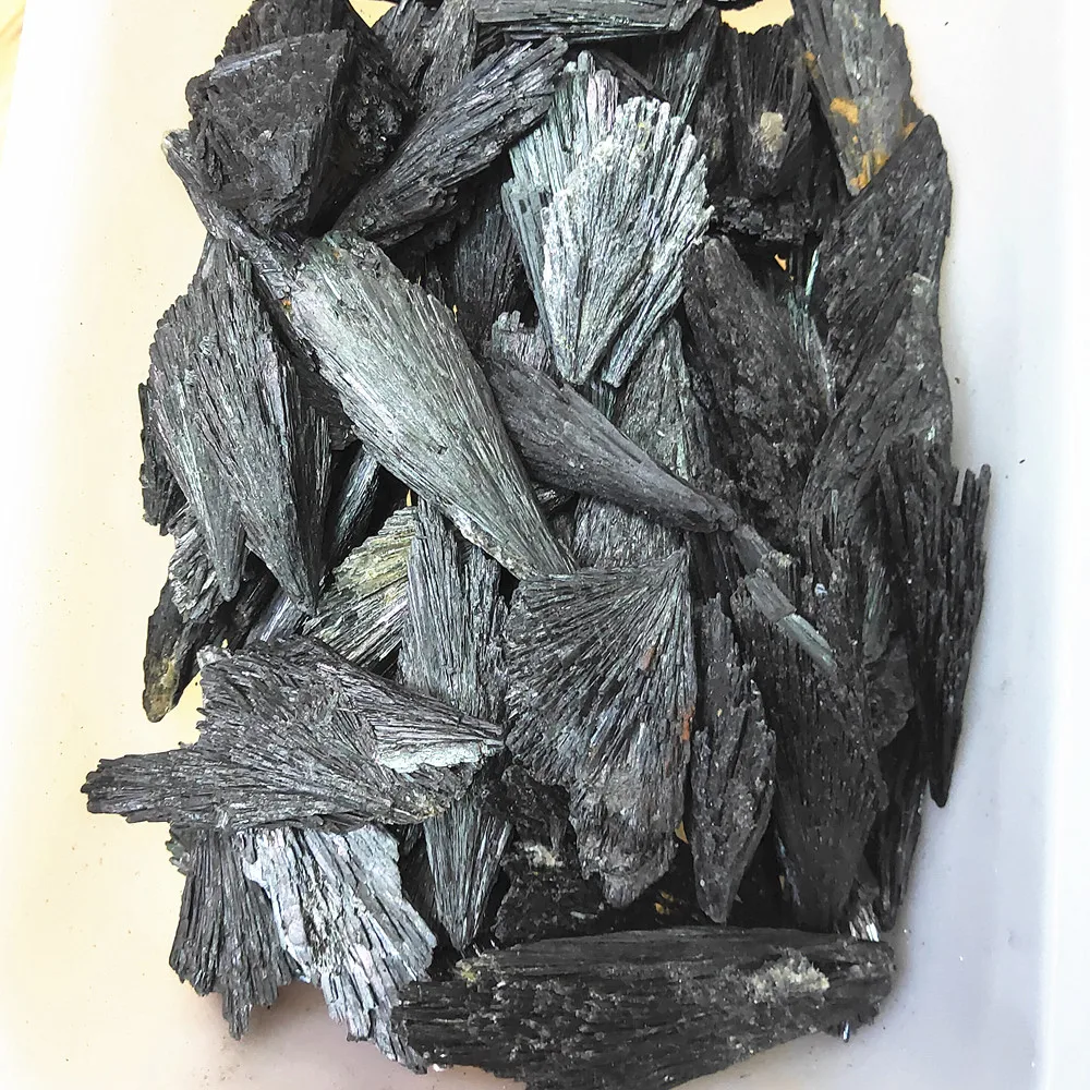 Mineral sample Natural Black tourmaline crystal rough specimen raw jet ...
