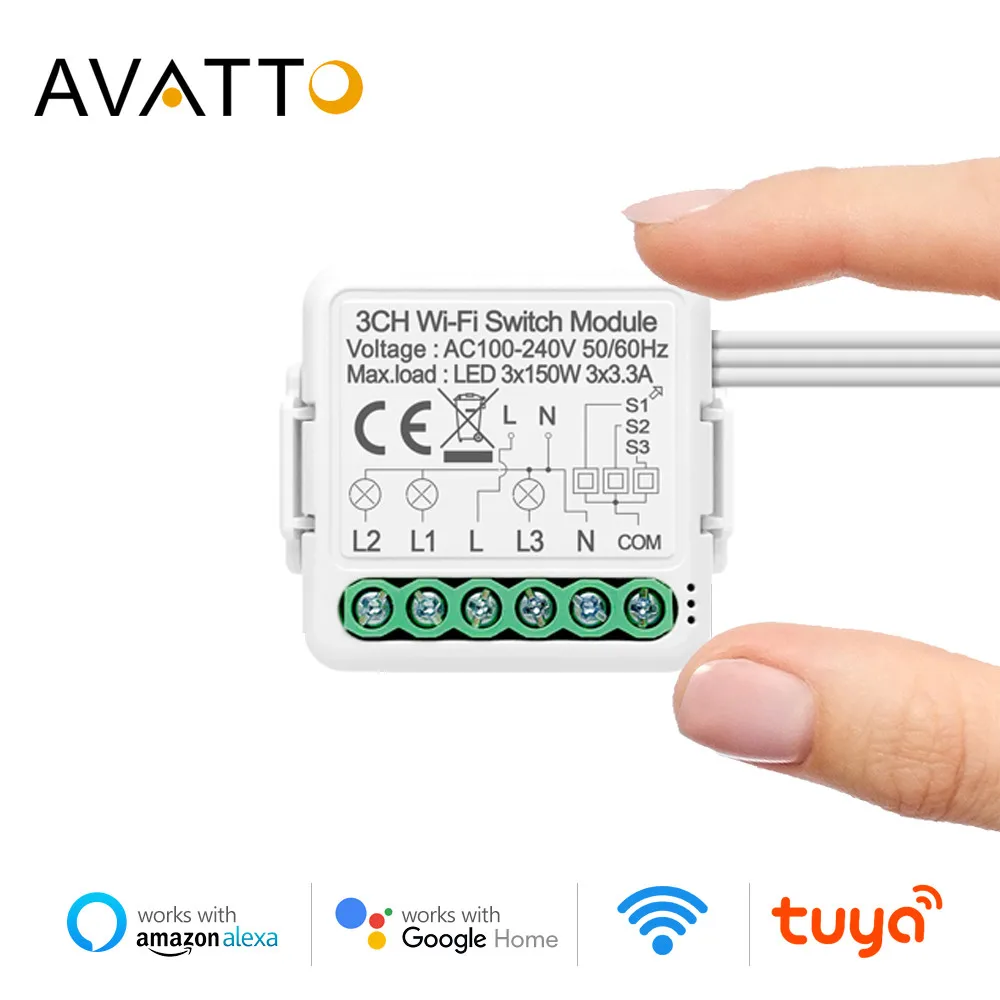 Avatto Mini Smart Wifi Diy Switch,1/2/3/4 Gang 2 Way Control Automation ...