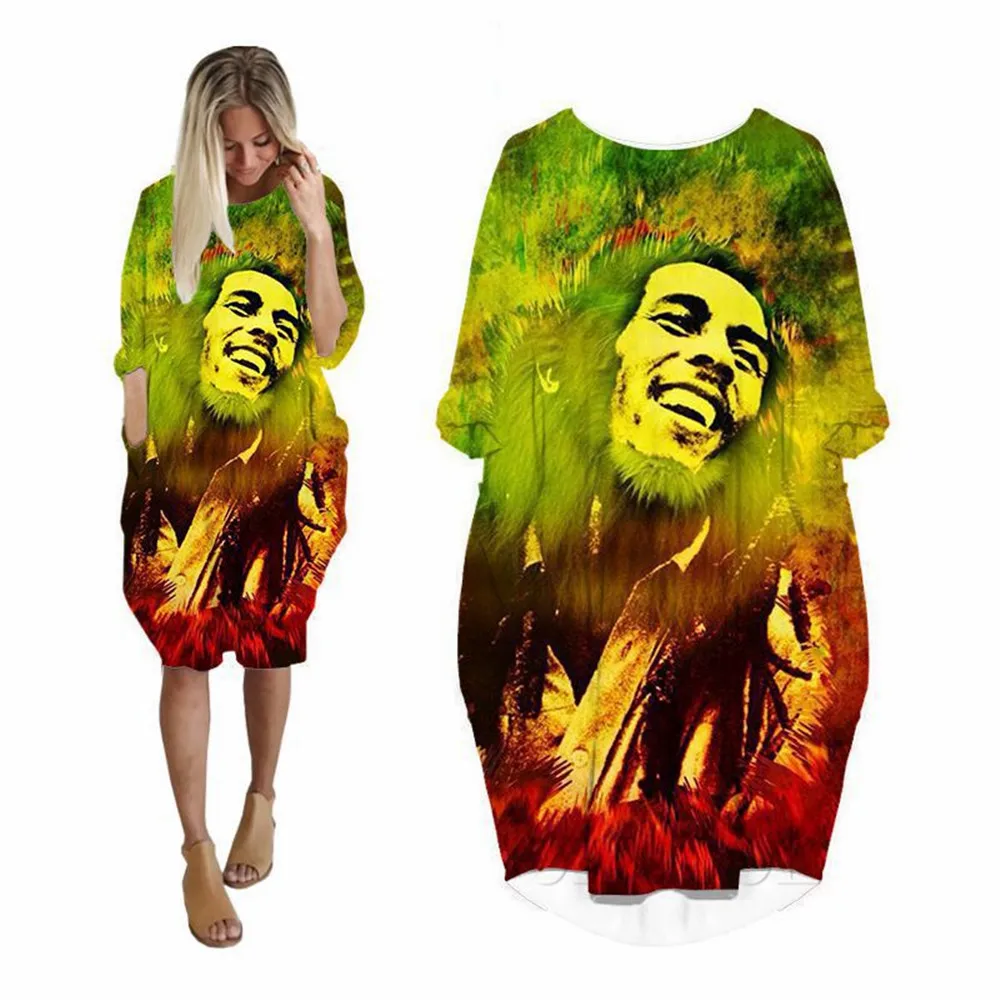 CLOOCL-Fashion-Bob-Marley-Dress-Cosplay-3D-Printed-Loose-Long-Sleeves ...