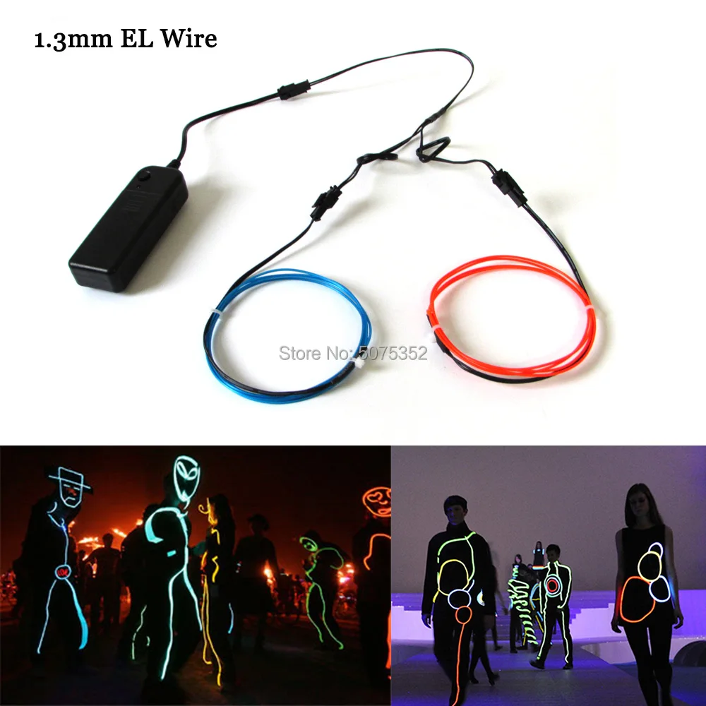 1M Neon Led Strip Dress Costume Decor 1.3mm Waterproof EL Wire Rope ...