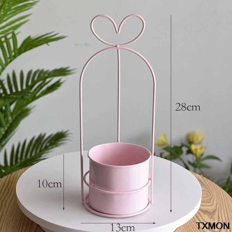 Металлическая корзина для цветов Любовь позолоченный Геометрическая ...