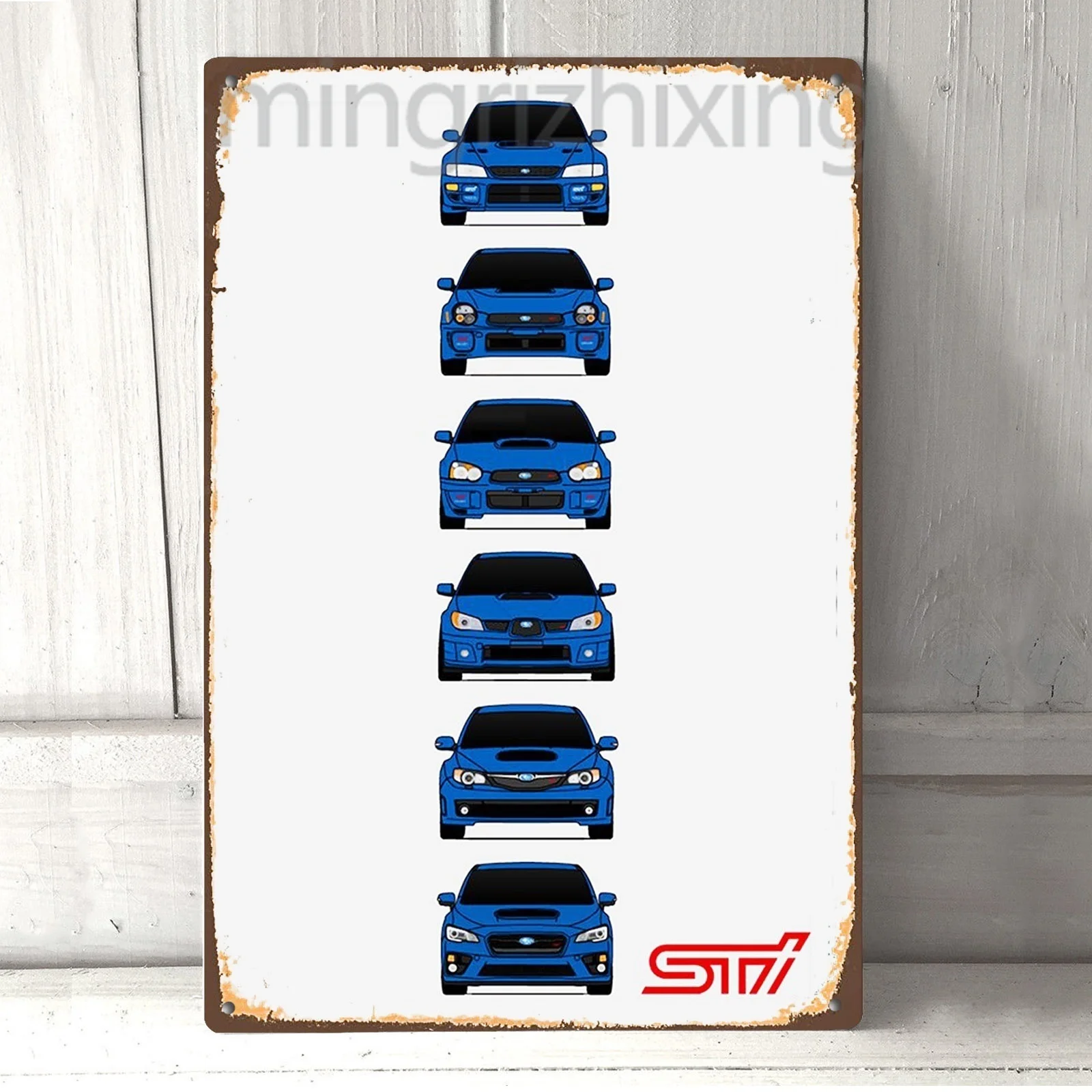 Subaru WRX STI Evolution Vintage Retro Metal Tin Sign Metal Sign Pin Up ...