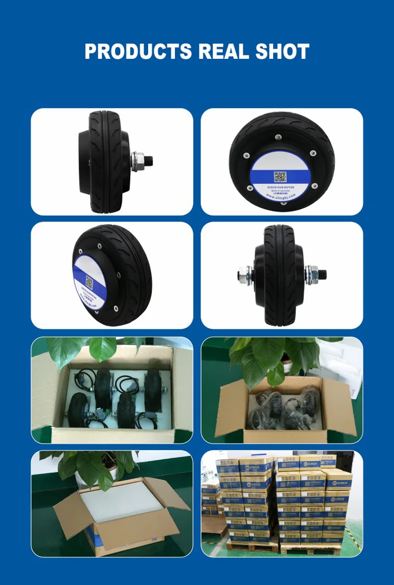 Buy New 5 Inch Built-in Encoder Robot Agv Small Wheel Hub Servo Motor ...