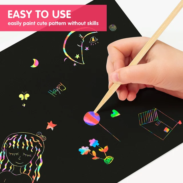 Scratch Penpaper Brush Coloring Stylus Scraper Tools Clean Kit ...