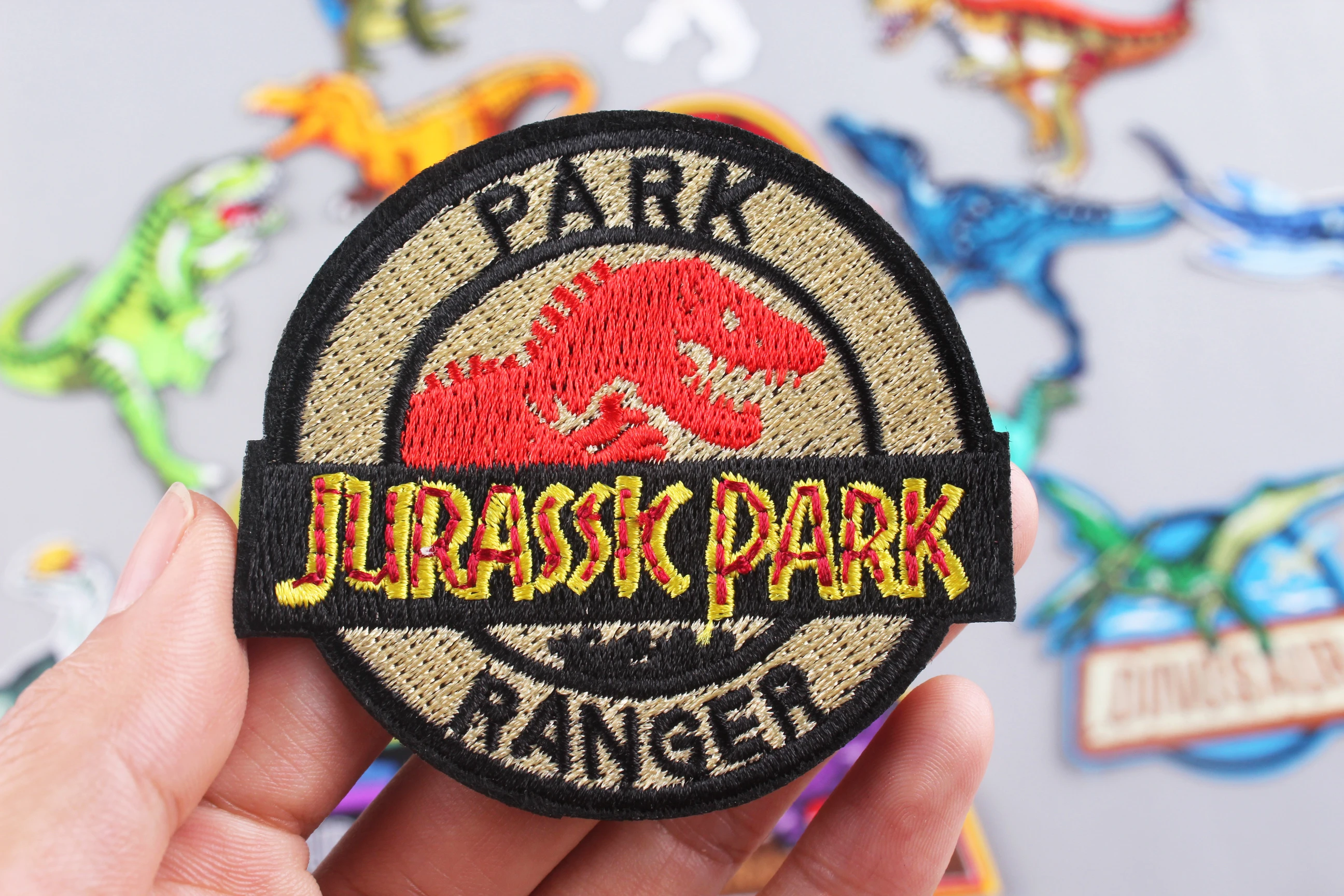 Jurassic Park Patch Iron On Patches On Clothes Dinosaur Embroidered ...