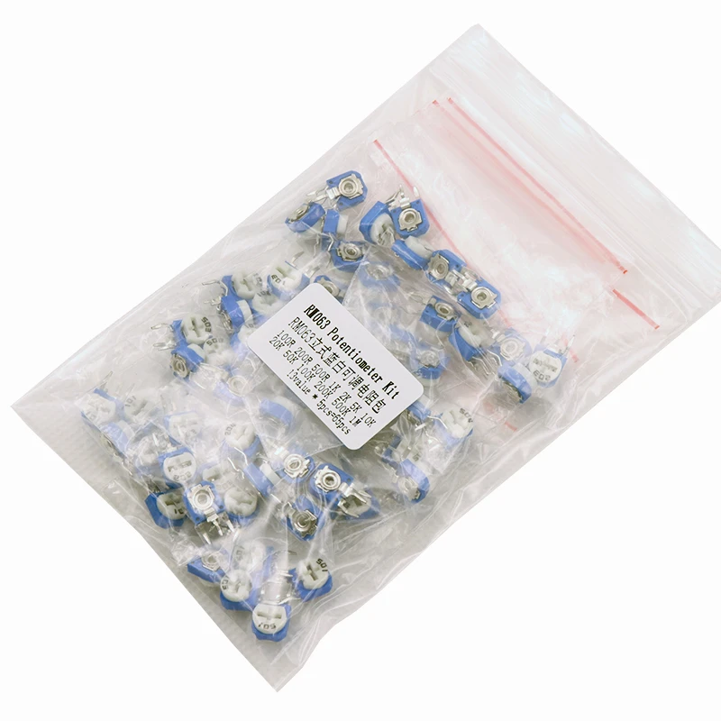 65pcs RM063 vertical blue white adjustable resistor kit 100 ohm 1M ohm ...