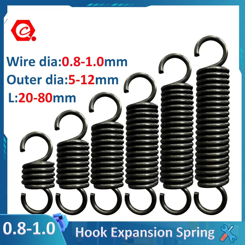 5Pcs-Extension-Tension-Expansion-Spring-Hook-Springs-Steel-Spring-Wire ...