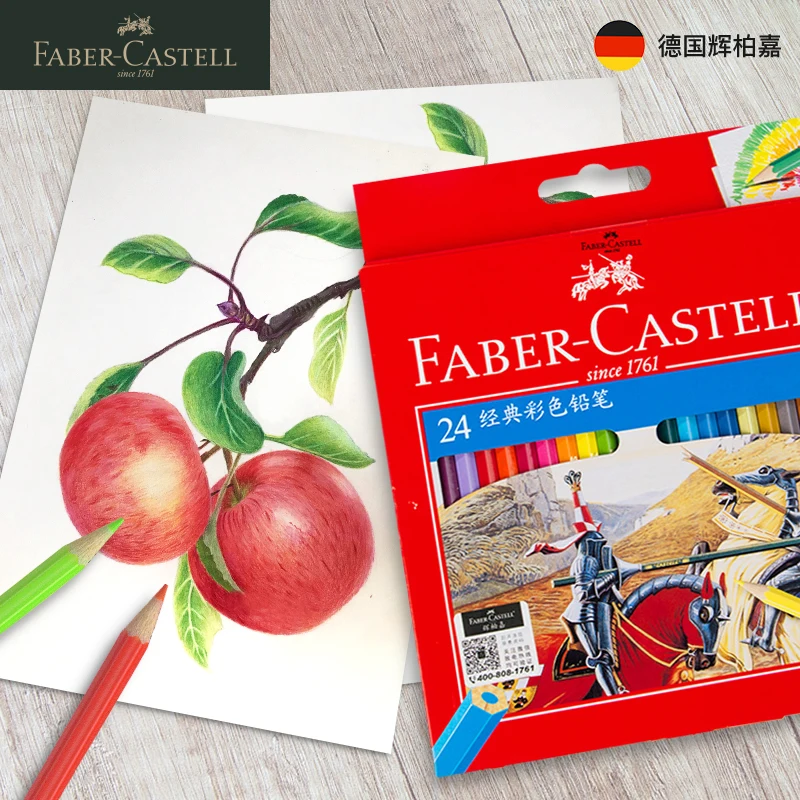 Faber Castell Knight lápices de colores clásicos, caja de papel de 12 ...