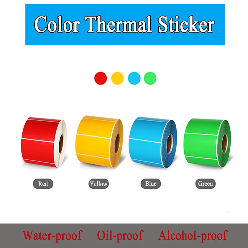 1 Roll Color Thermal Sticker Self Adhesive Label Paper 30 100MM Red ...