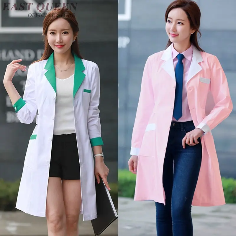 Hospital Nurse Uniform Lab Coat Medical Gowns Short/Long Sleeve ...