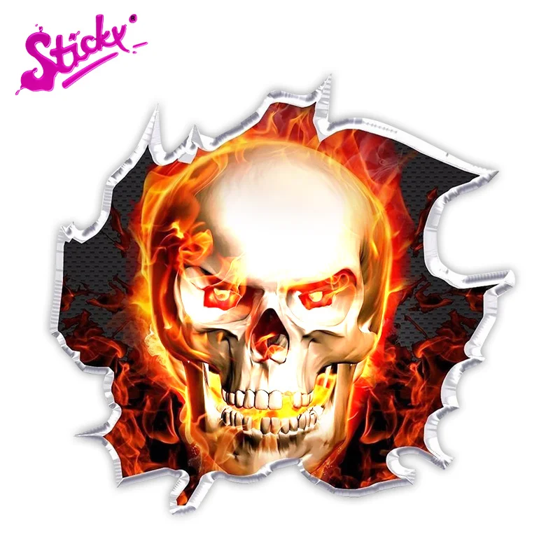 Red Flames Skull