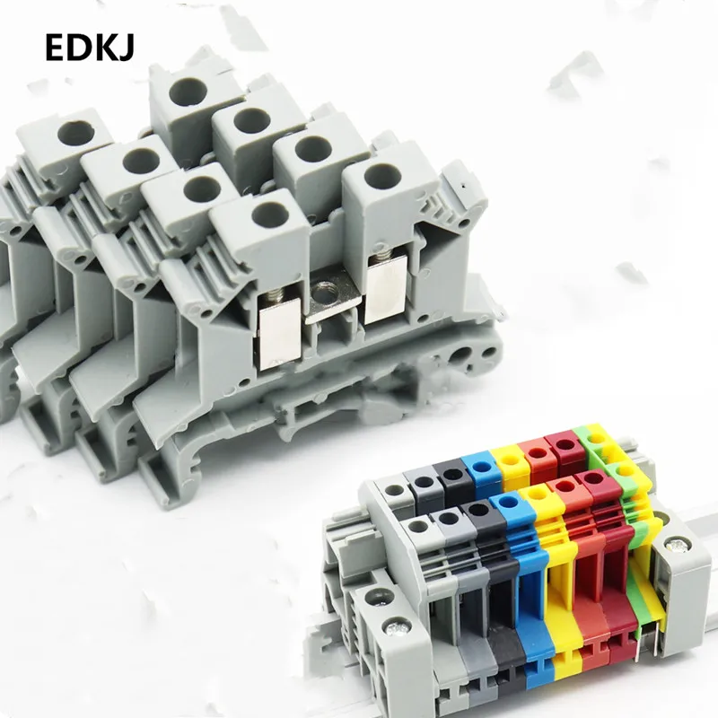 5pcs Blue/grey/red Rail-type Uk Terminal Pure Copper Conductor Uk2.5b ...