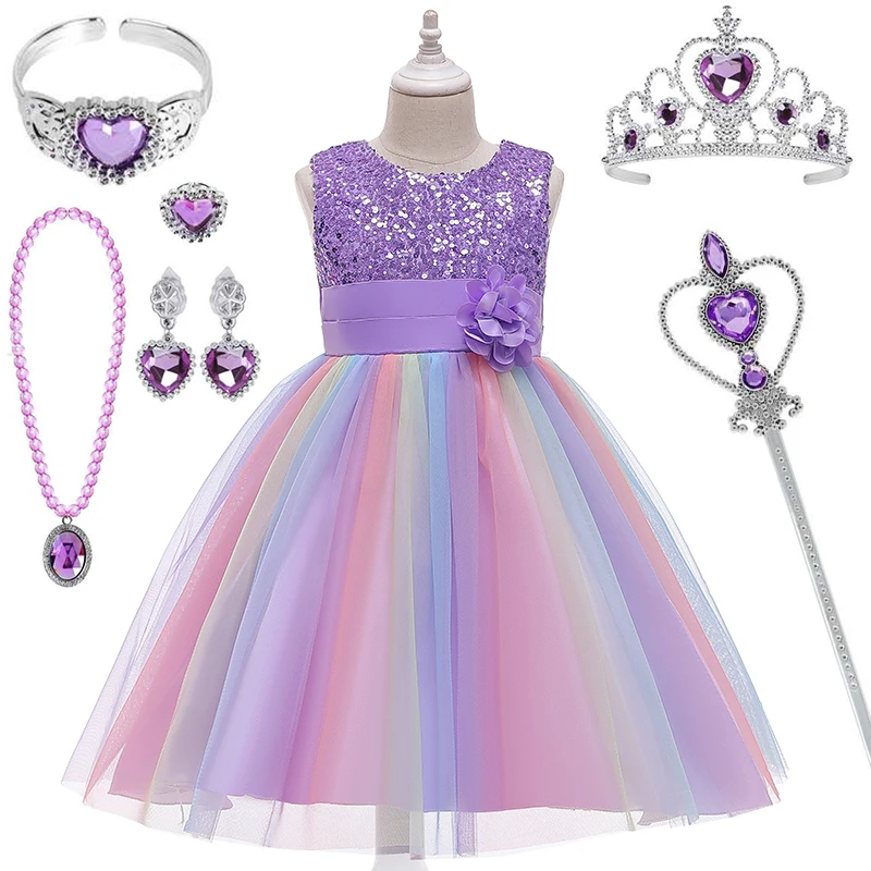 Vestido de verão para meninas de 3 a 10 anos, roupas de festa para ...