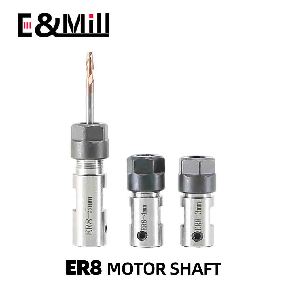 C12 ER8 DIY Motor Shaft Tool Holder ER Post Spindle 3mm 4mm 5mm For ER ...
