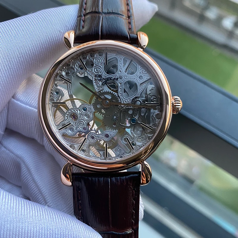 Sugess Men's Skeleton Watch Men Seagull Movement St36 Mechanical ...