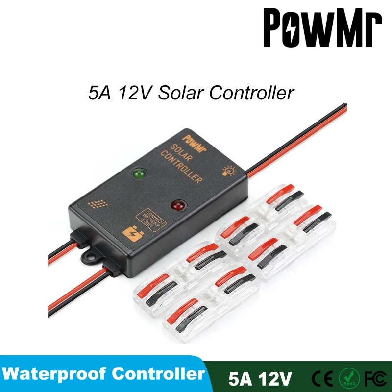 New 5a 12v Waterproof Charge Controller Ip67 For Small Solar Home Use ...