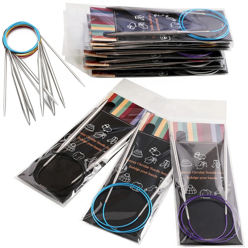 40/100cm Circular Knitting Needles Round Metal Circle Needles Stainless ...