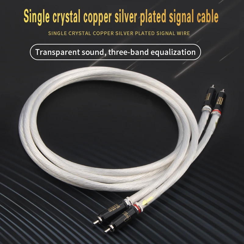 1 pair 12 stranded single 5NOCC silver plated hifi audio signal cable ...