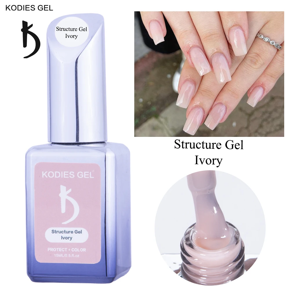 Kodies Gel Structure Gel Nail Polish 15ml French Manicure Ivory Pastel ...