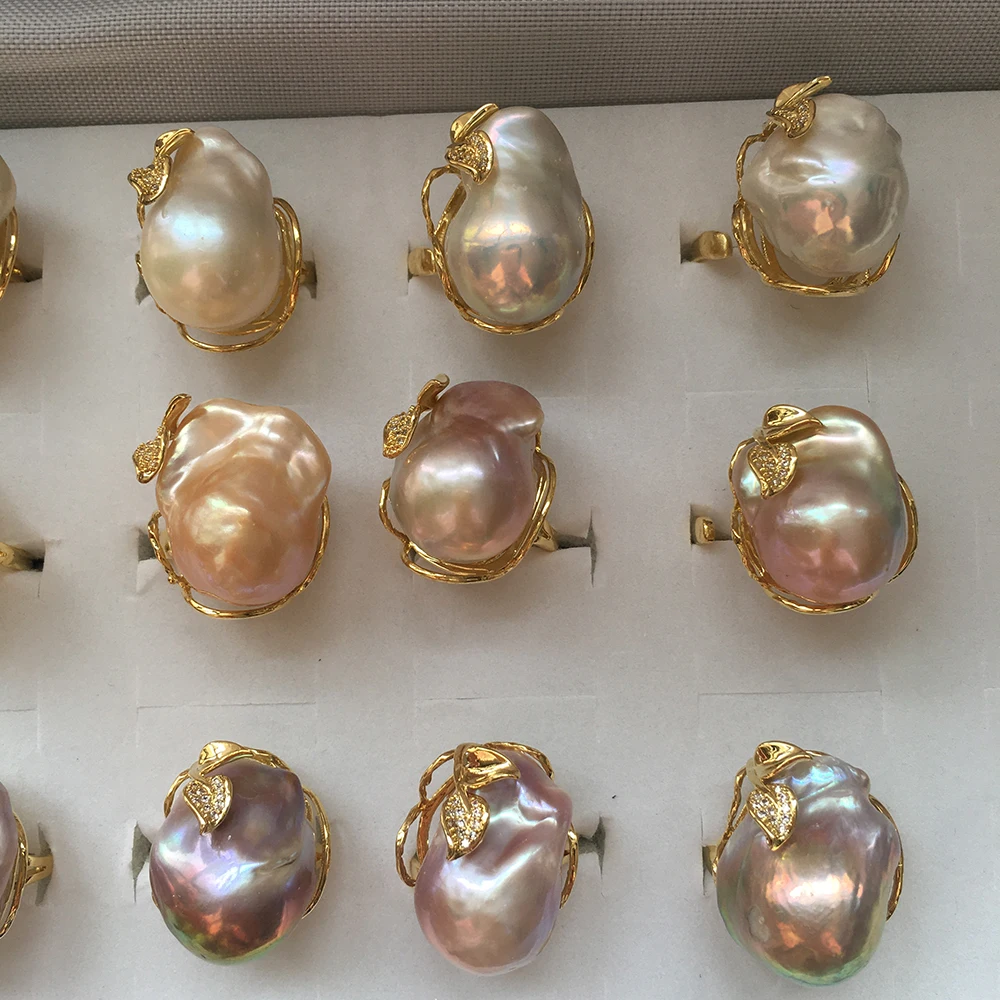drop-free-shipping-100-NATURE-BAROQUE-FRESHWATER-PEARL-RING-made-of ...