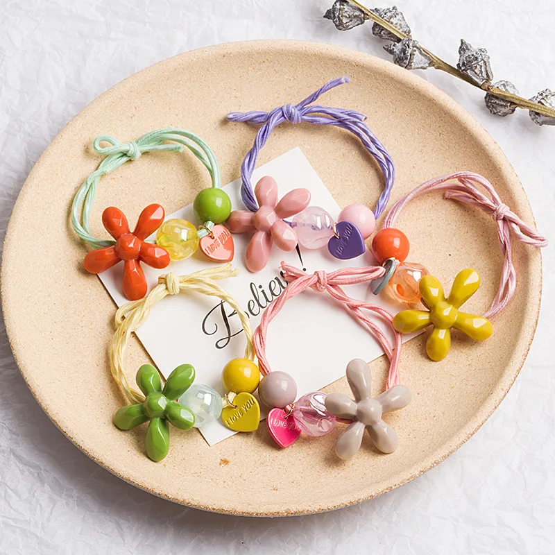 Japanese Korean GIRL'S Candy Colored Flower Acrylic Beads Hairband Weep ...