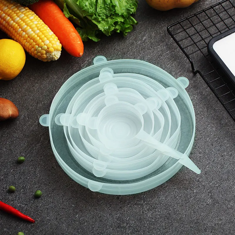 Reusable Silicone Stretch Lids Universal Silicone Lids 6 Pcs/Set ...